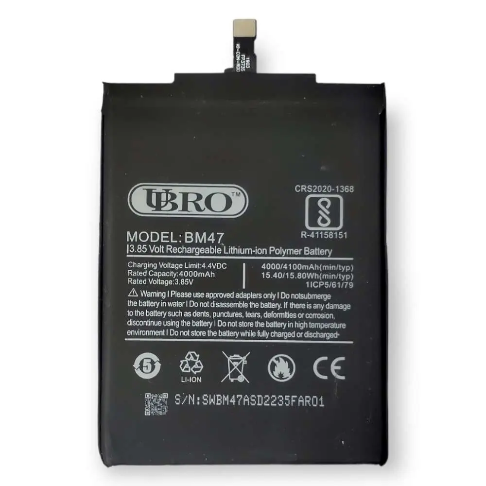 UBRO Li-ion Battery/Redmi 3S BM47 Original Long Mobile Battery ...